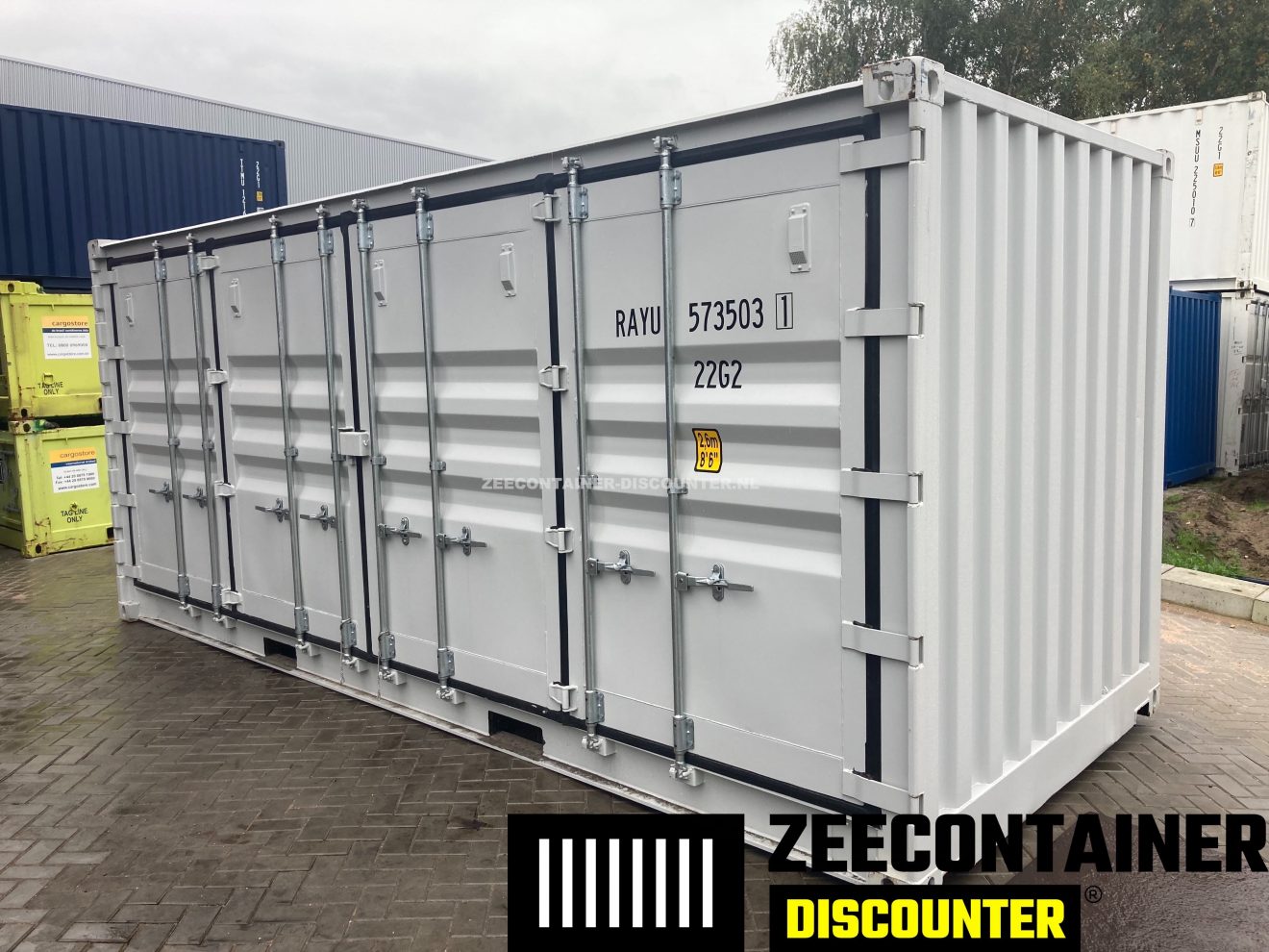 20ft full side access zeecontainer lichtgrijs nieuw - zeecontainer ...