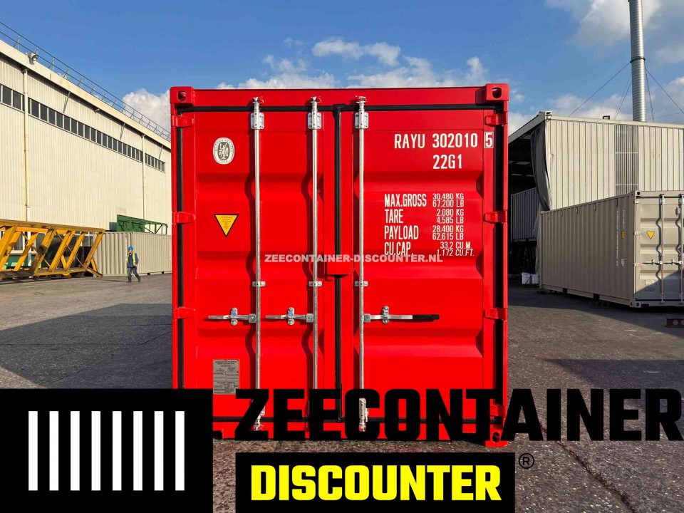 20ft zeecontainer rood nieuw - zeecontainer-discounter.nl