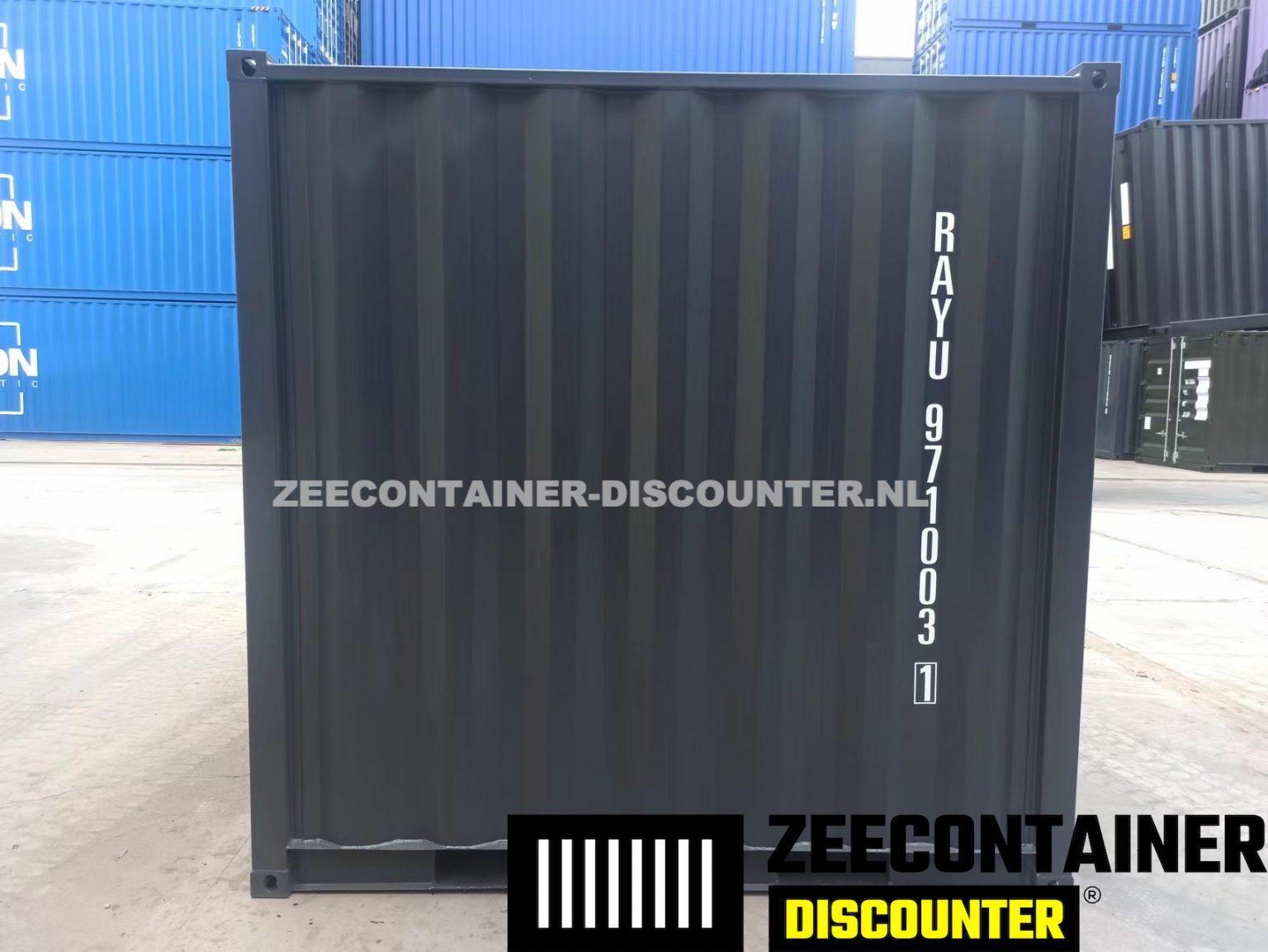 9ft zeecontainer RAL7016 antracietgrijs - zeecontainer-discounter.nl