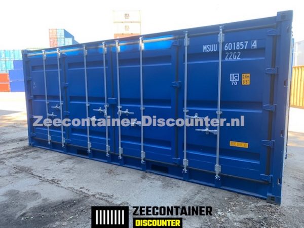 20ft all side open zeecontainer blauw nieuw - zeecontainer-discounter.nl