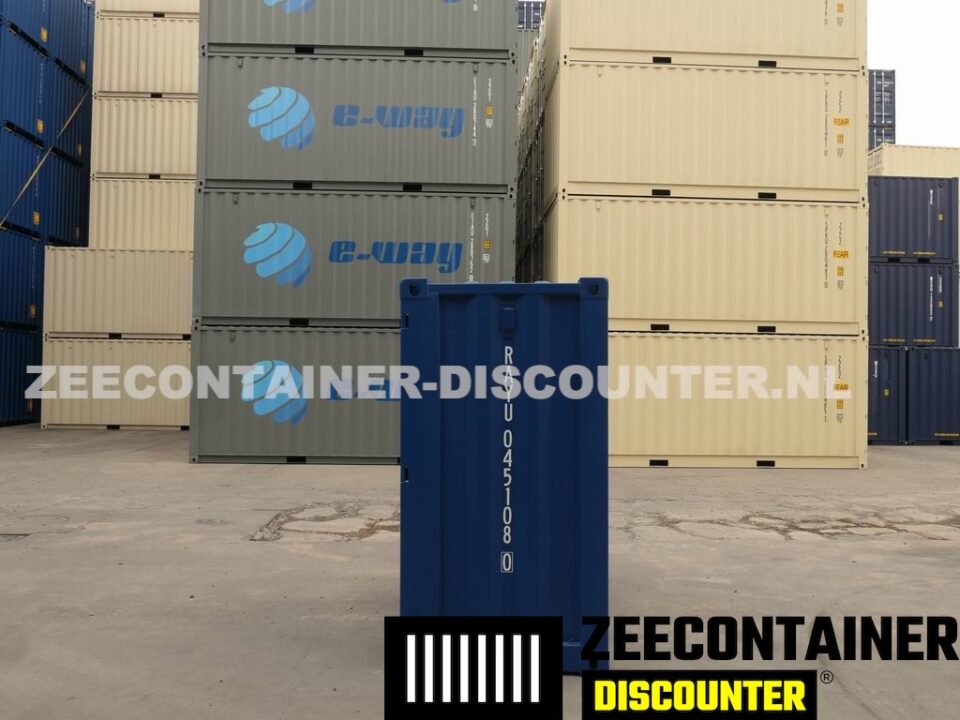 4ft opslagcontainer Corten Staal nieuw blauw - zeecontainer-discounter.nl