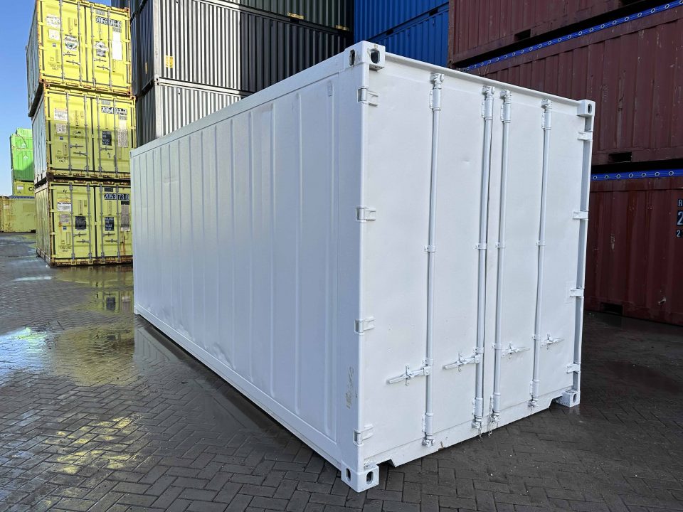 20ft gebruikte geïsoleerde zeecontainer kleur wit RAL9010 ...